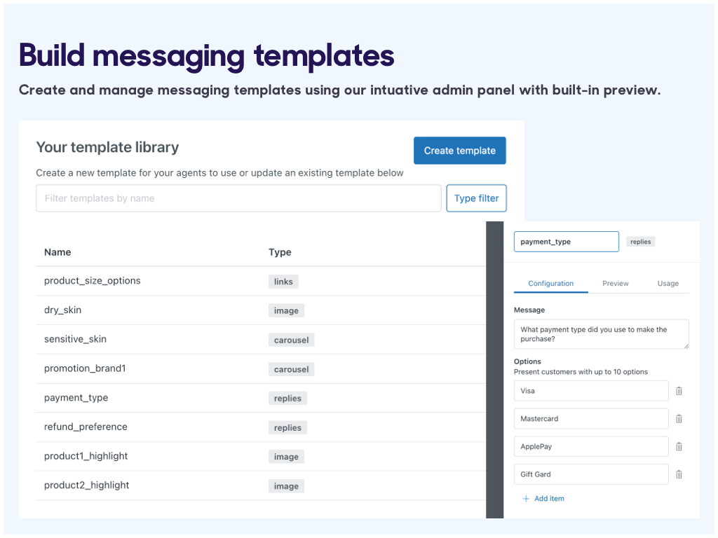 Interactive Messaging Templates App Integration with Zendesk Support